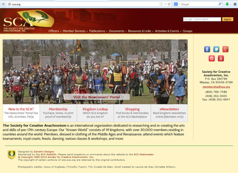 Changes to SCA Inc. Website – East Kingdom Gazette